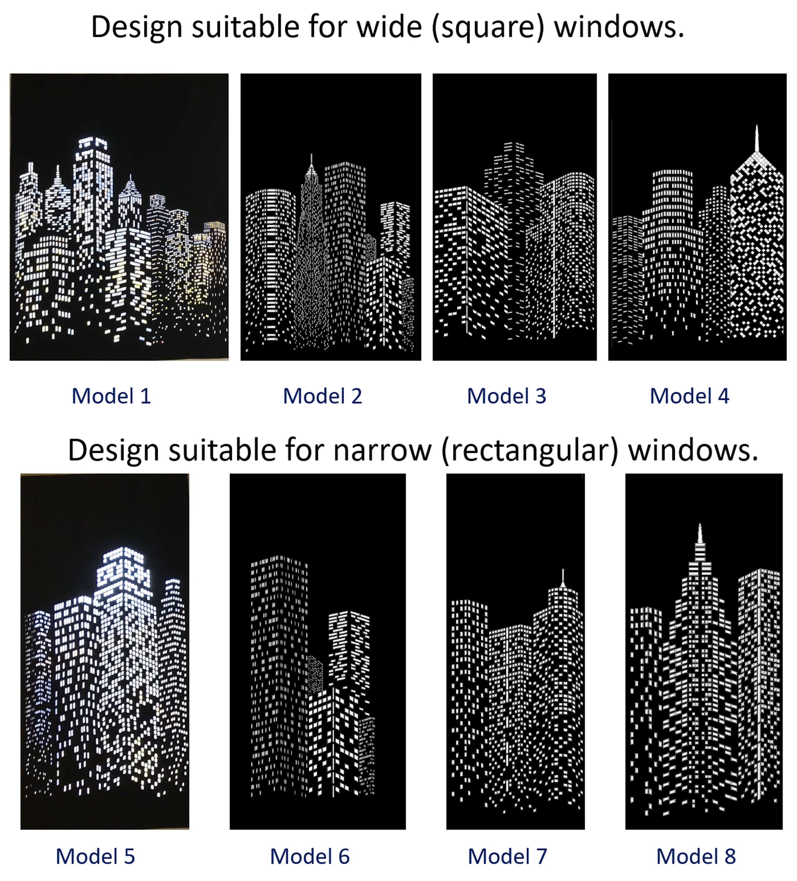 Night City View, Night Urban Skyline, Custom Shades, Modern Blackout ...