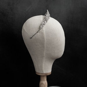 Enchanted Blossom Tiara With Natural Zircon in 24k White Gold Plating ...