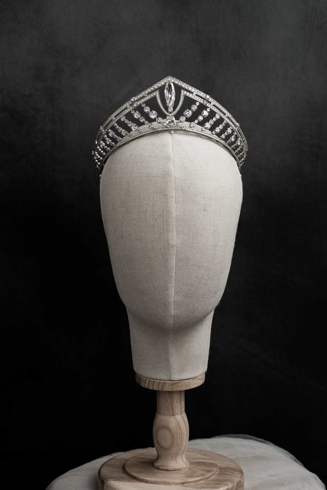 Art Deco Bridal Tiara: 24K White Gold Zircon Queen Crown - Etsy