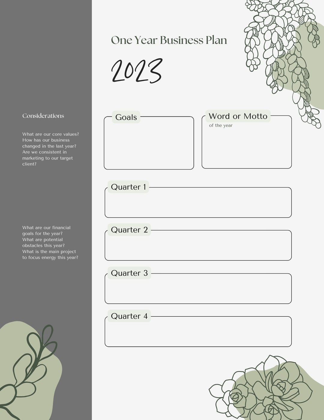 1 Year Business Plan 2023 - Etsy