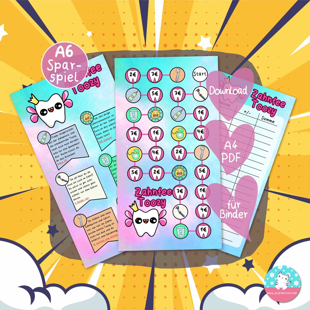 Sparspiel Zahnfee Toozy Download - PDF A4 - Spiel Anleitung Tracker ...