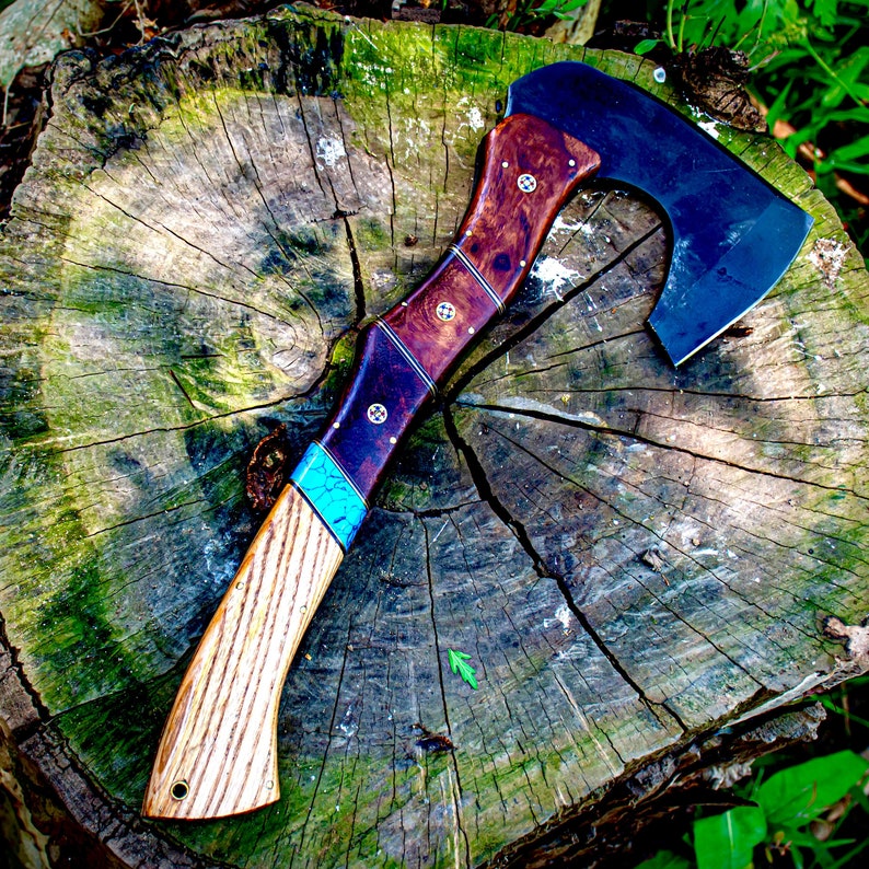 Camping Axe, Throwing Axe, Hatchet, Groomsmen Kit,handmade Axe, Hiking ...