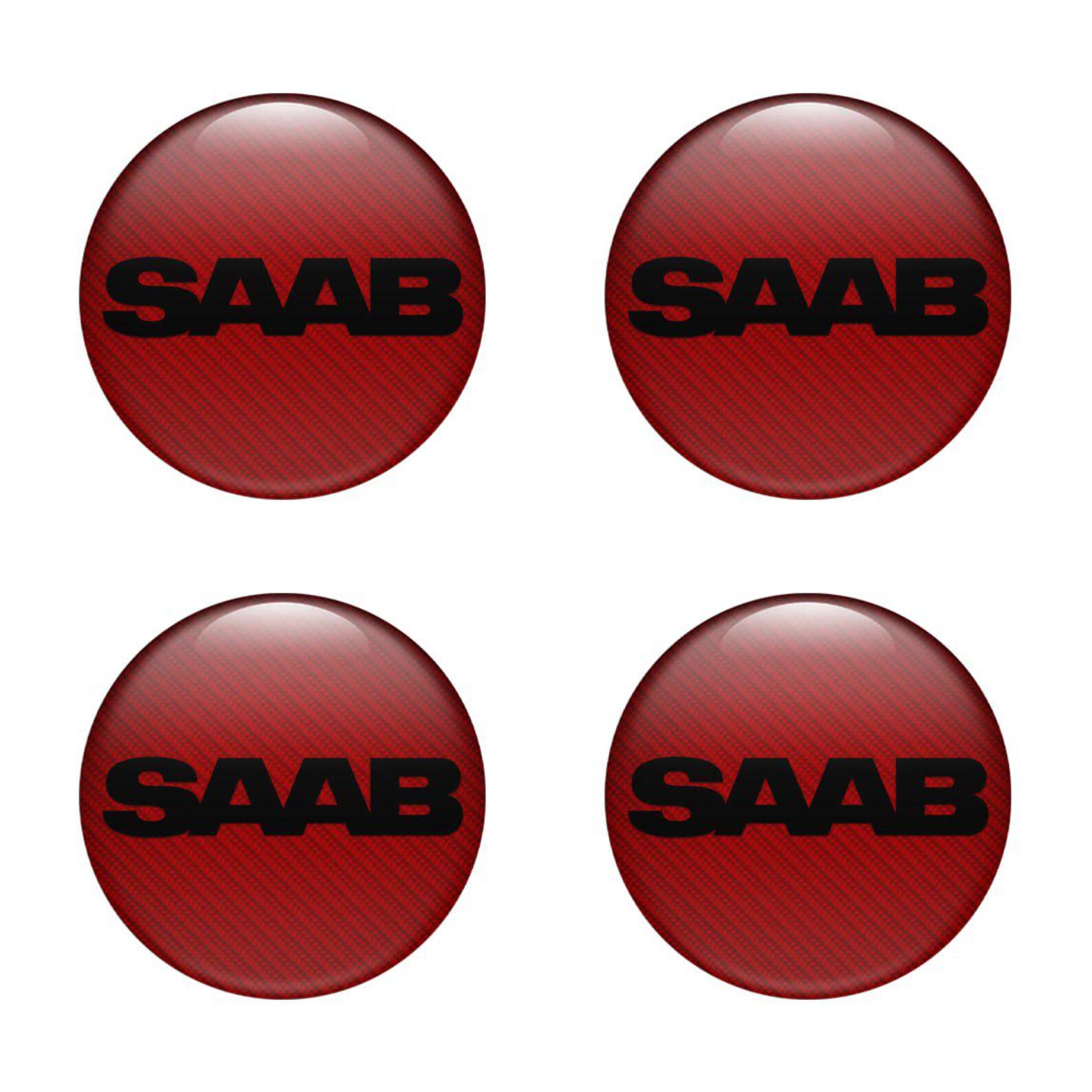 SAAB Epoxy Emblem Set of 4 X All Sizes Domed Silicone Stickers 3D Print ...