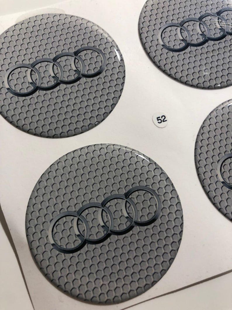 Audi Epoxy Emblem Set of 4 X All Sizes Domed Silicone Stickers 3D Print ...