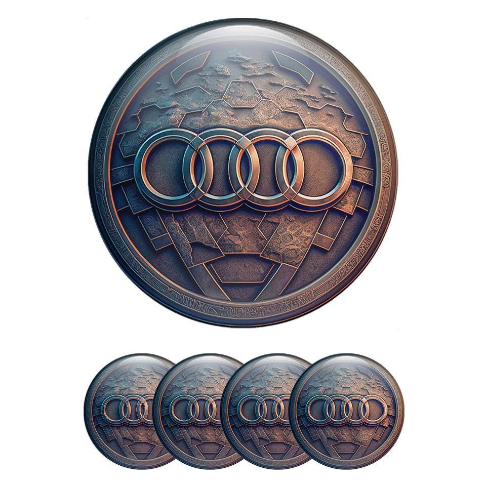 Audi Epoxy Emblem Set of 4 X All Sizes Domed Silicone Stickers 3D Print ...