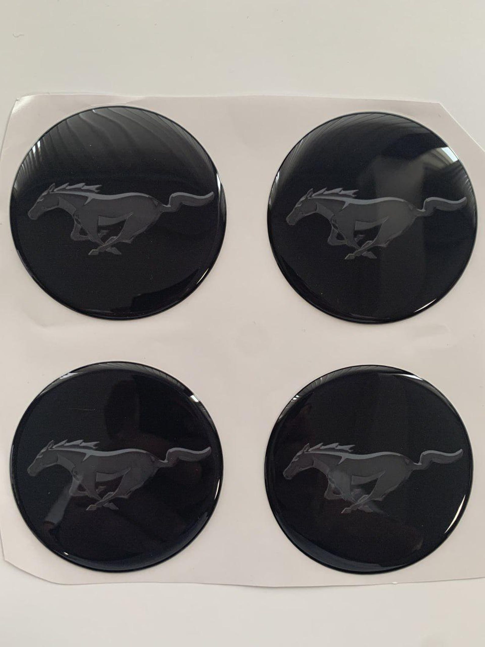Mustang Epoxy Emblem Set of 4 X All Sizes Domed Silicone Stickers 3D ...