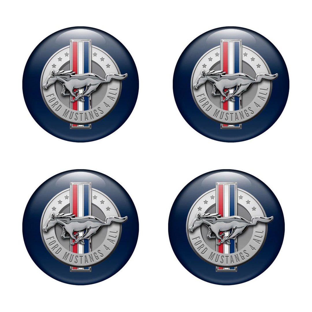 Mustang Epoxy Emblem Set of 4 X All Sizes Domed Silicone Stickers 3D ...