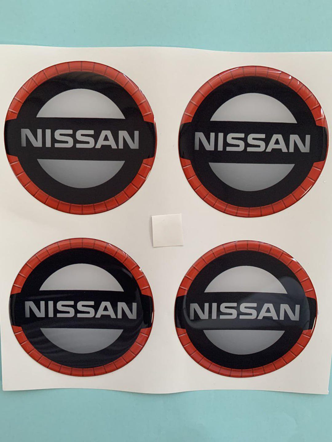 Nissan Epoxy Emblem Set of 4 X All Sizes Domed Silicone Stickers 3D ...