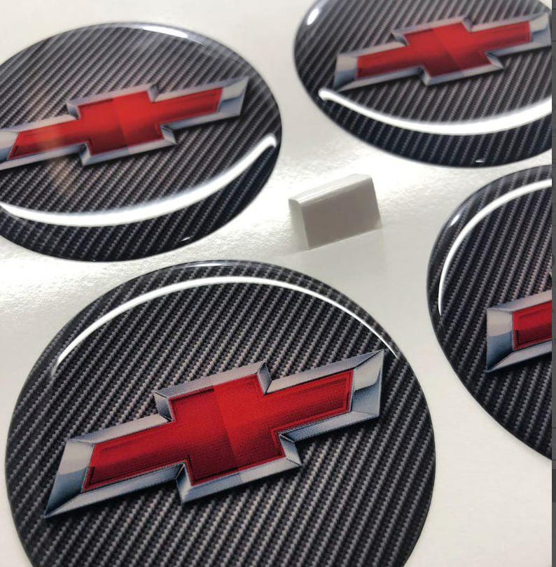 Chevrolet Epoxy Emblem Set of 4 X All Sizes Domed Silicone Stickers 3D ...