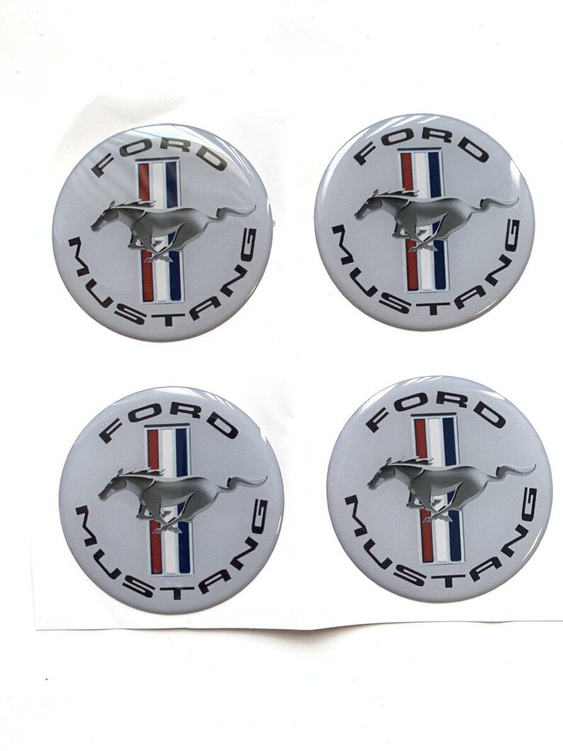 Mustang Epoxy Emblem Set of 4 X All Sizes Domed Silicone Stickers 3D ...