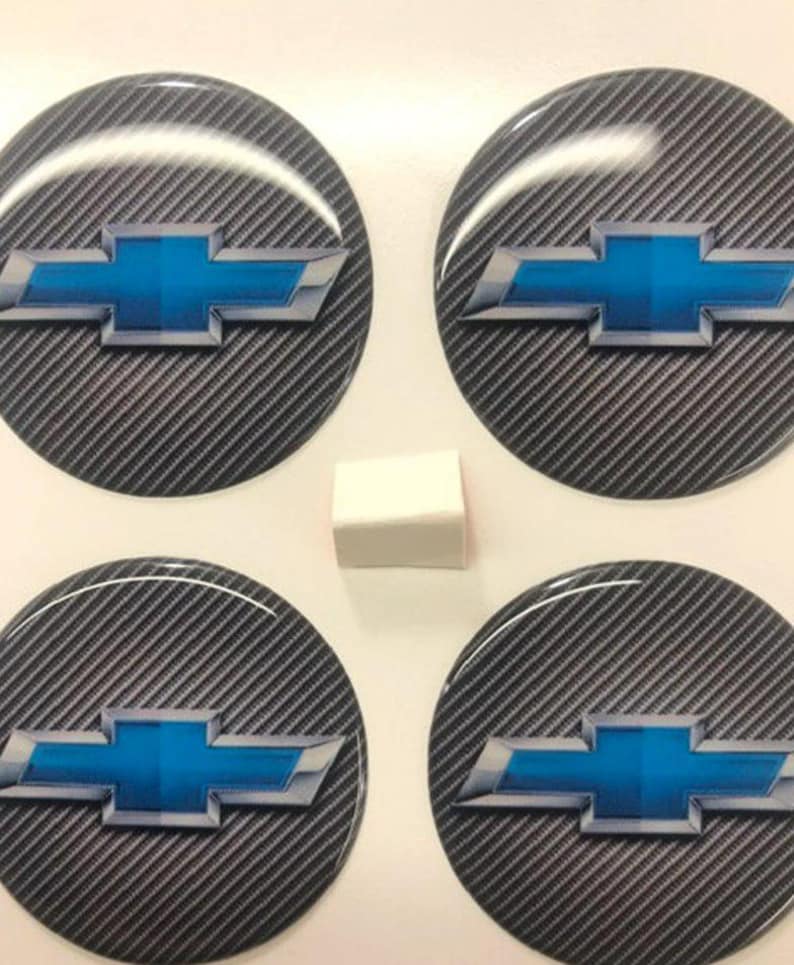 Chevrolet Epoxy Emblem Set of 4 X All Sizes Domed Silicone Stickers 3D ...