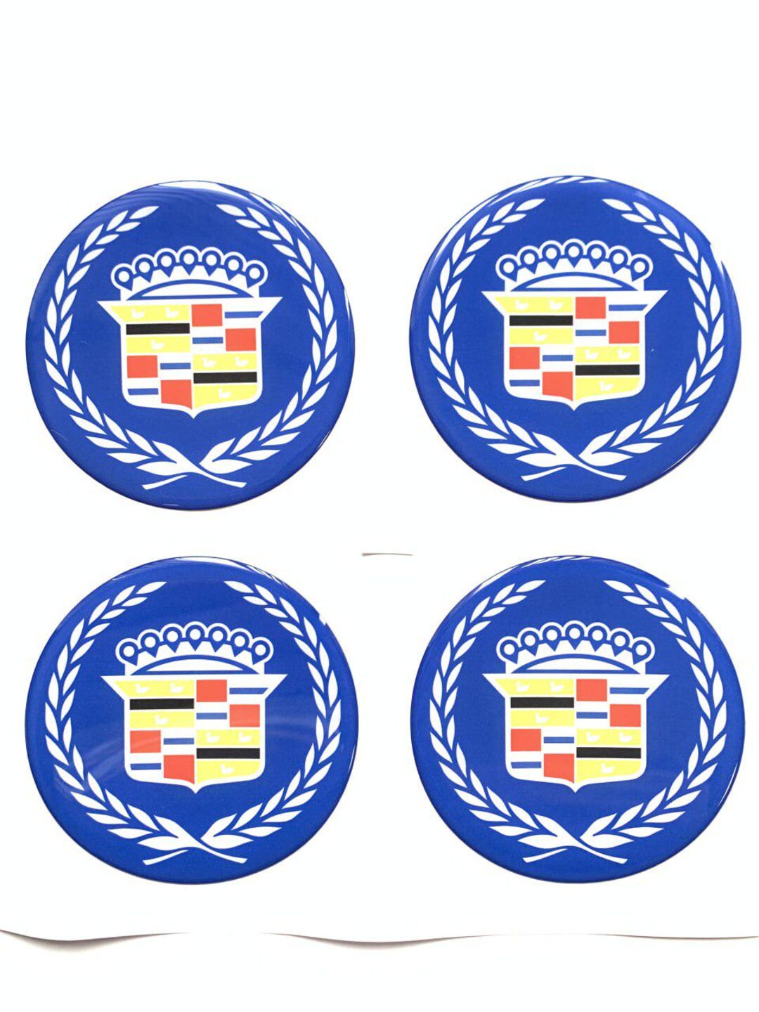 Cadillac Epoxy Emblem Set of 4 X All Sizes Domed Silicone Stickers 3D ...