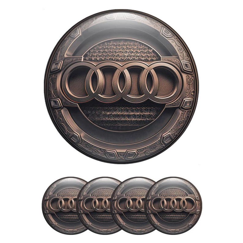 Audi Epoxy Emblem Set of 4 X All Sizes Domed Silicone Stickers 3D Print ...