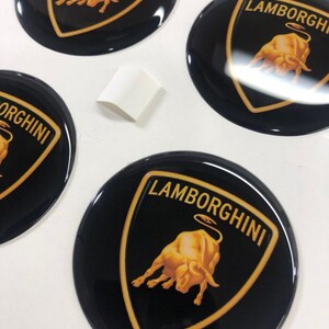 Lamborghini Logo Domed Stickers, Epoxy Emblem Set of 4 - Etsy