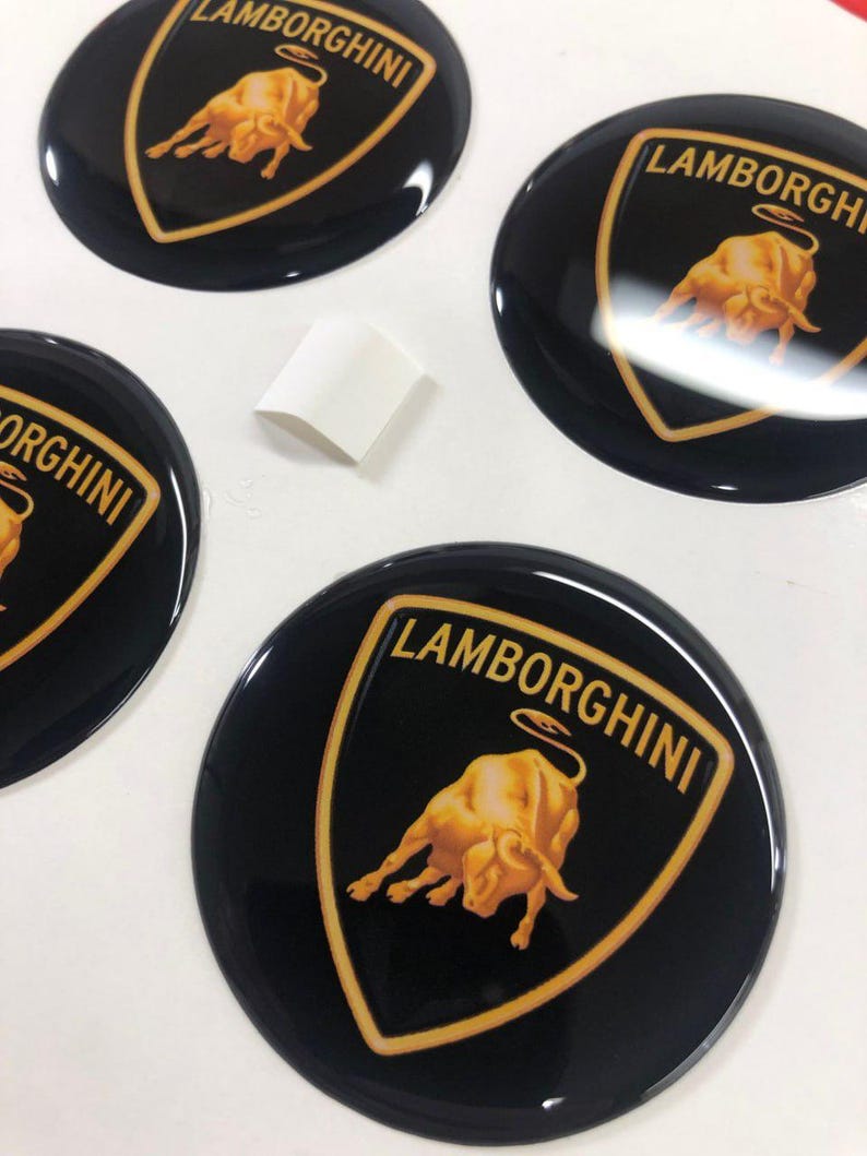 Lamborghini Logo Domed Stickers, Epoxy Emblem Set of 4 - Etsy