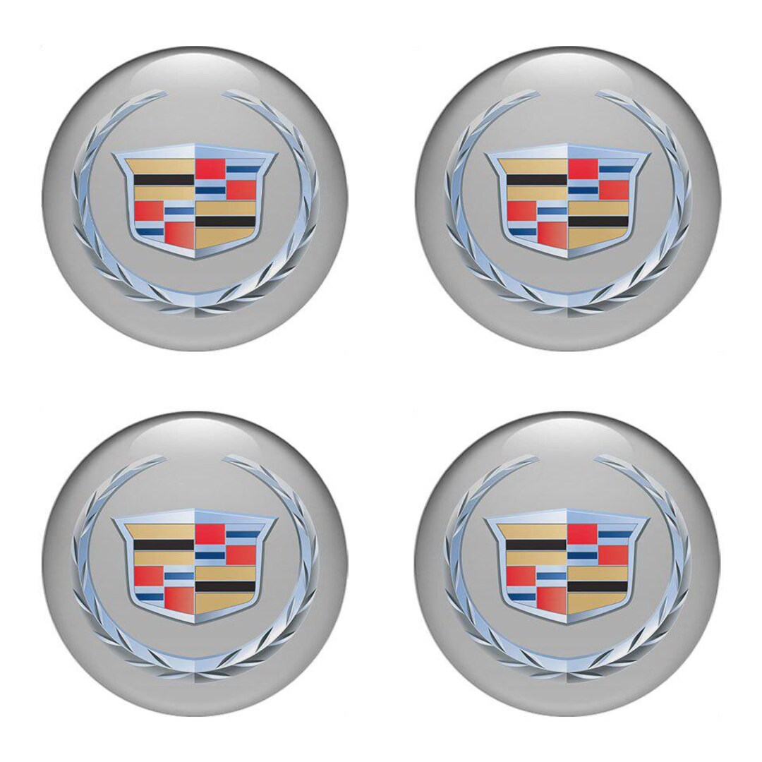 Cadillac Epoxy Emblem Set of 4 X All Sizes Domed Silicone Stickers 3D ...