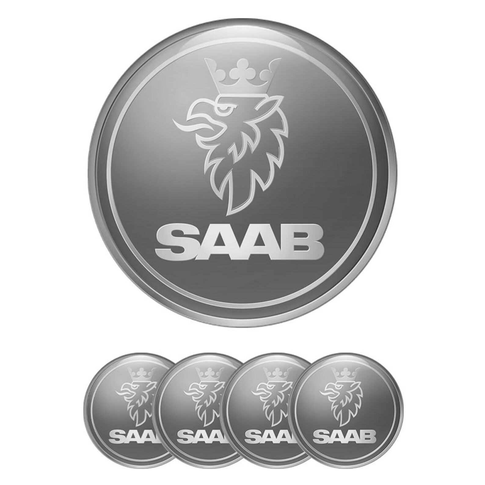 SAAB Epoxy Emblem Set of 4 X All Sizes Domed Silicone Stickers 3D Print ...
