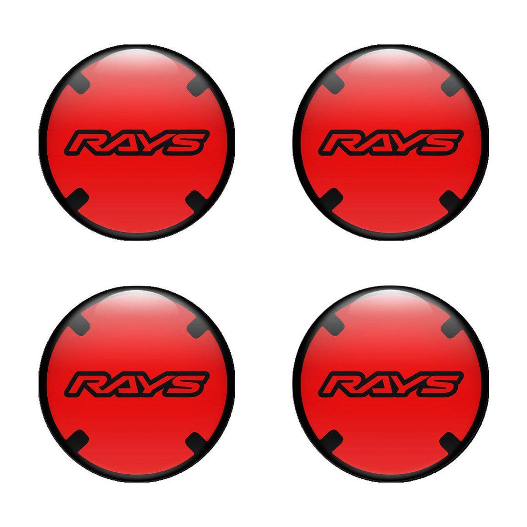 Rays Racing Epoxy Emblem Set of 4 X All Sizes Domed Silicone Stickers ...