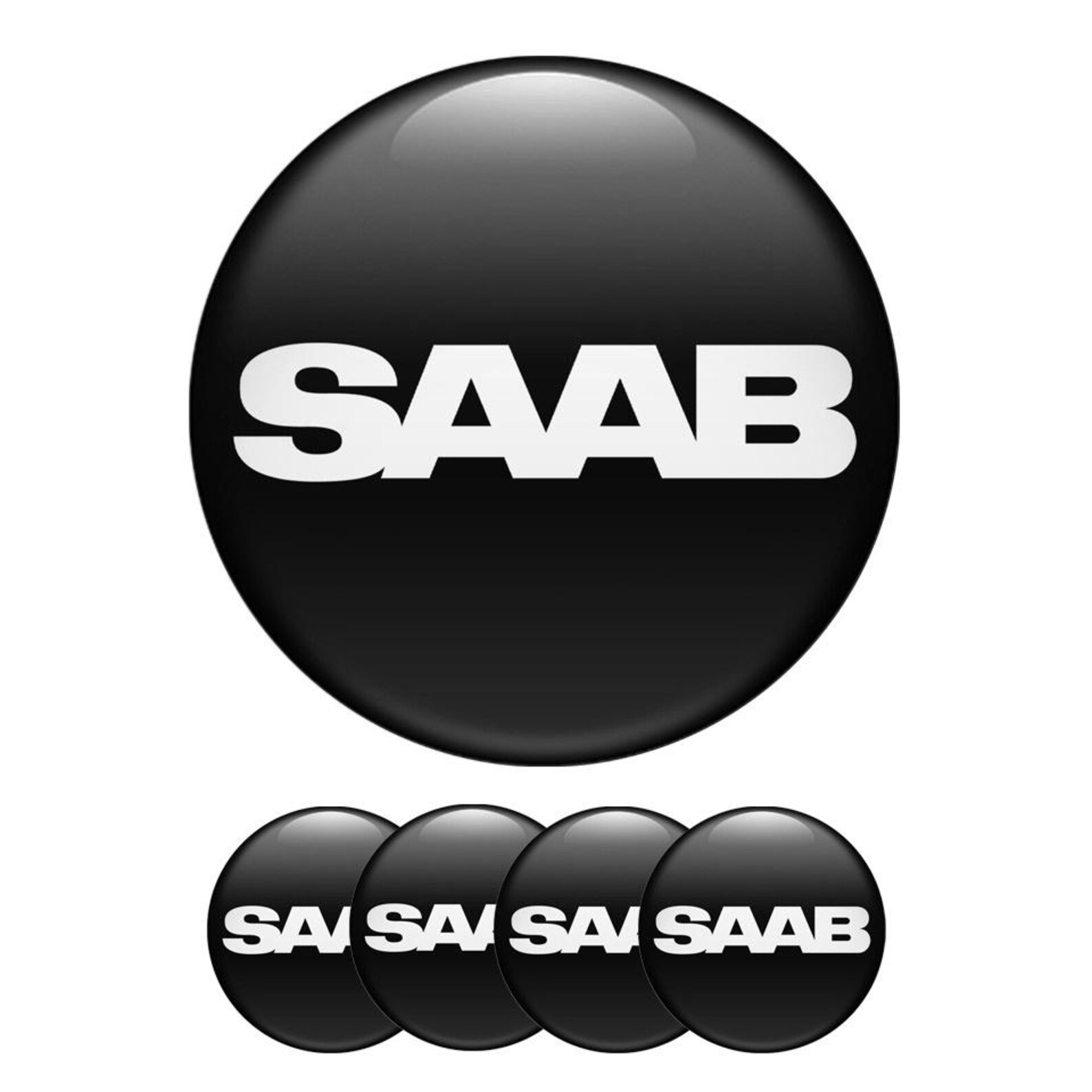 SAAB Epoxy Emblem Set of 4 X All Sizes Domed Silicone Stickers 3D Print ...