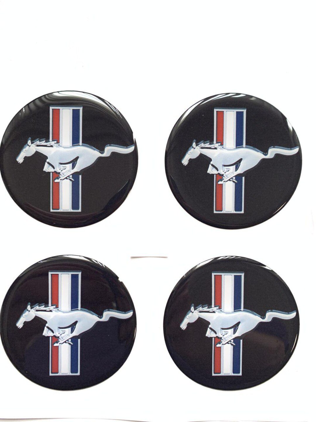 Mustang Epoxy Emblem Set of 4 X All Sizes Domed Silicone Stickers 3D ...