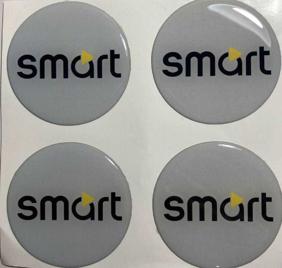 Smart Car Epoxy Emblem Stickers, 3D Domed Silicone, Set of 4 - Etsy