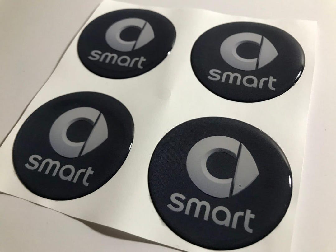 Smart Car Epoxy Emblem Stickers, Domed 3D Logo (set of 4) - Etsy