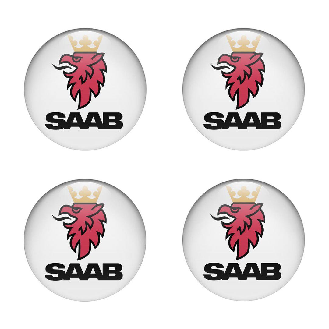 SAAB Epoxy Emblem Set of 4 X All Sizes Domed Silicone Stickers 3D Print ...