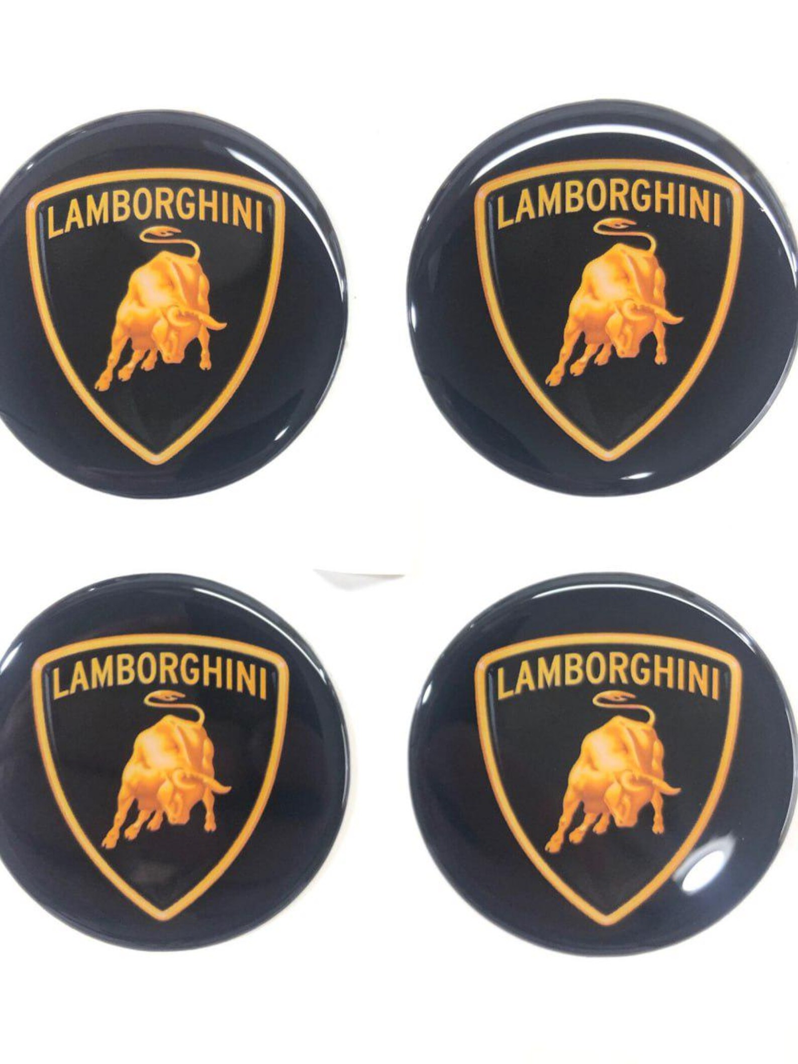 Lamborghini Epoxy Emblem Set of 4 X All Sizes Domed Silicone Stickers ...
