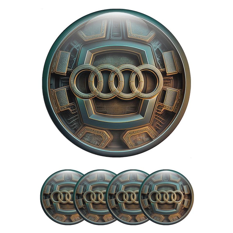 Audi Epoxy Emblem Set of 4 X All Sizes Domed Silicone Stickers 3D Print ...