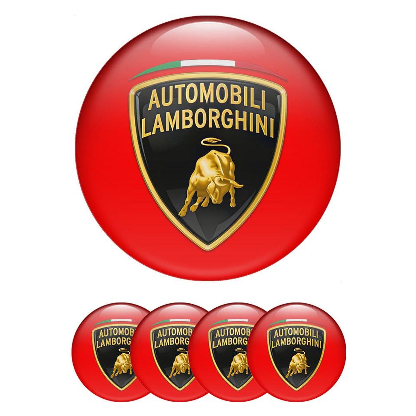 Lamborghini Logo Domed Stickers, Epoxy Emblem Set of 4 - Etsy