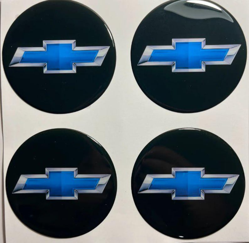 Chevrolet Epoxy Emblem Set of 4 X All Sizes Domed Silicone Stickers 3D ...