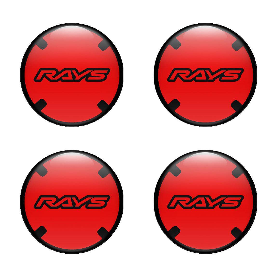 Rays Racing Epoxy Emblem Set of 4 X All Sizes Domed Silicone Stickers ...