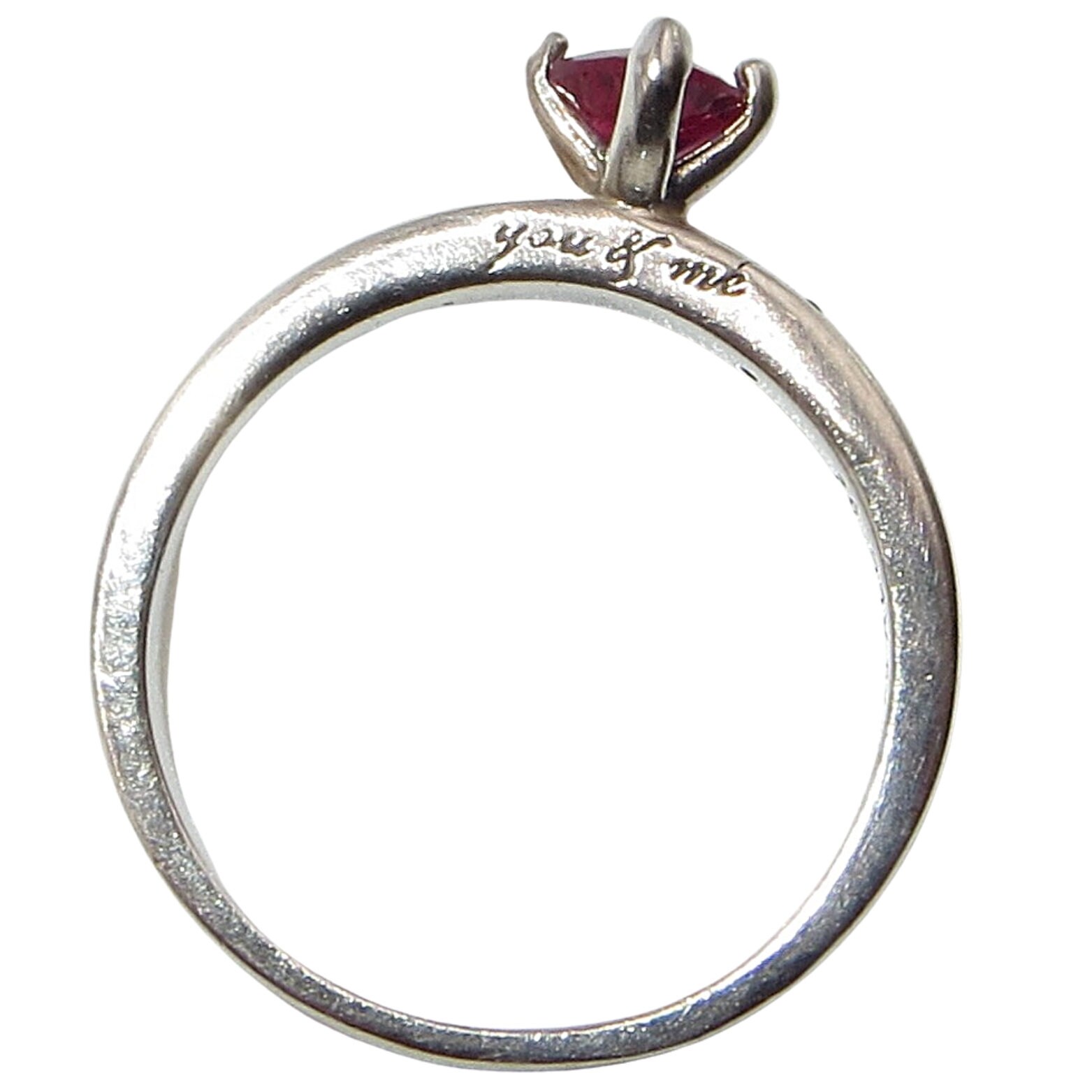 AUTHENTIC PANDORA YOU AND ME RED HEART RING SIZE Inox Wind