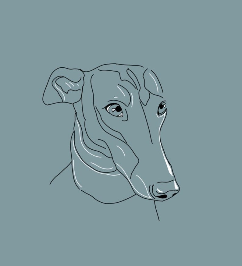 Greyhound Embroidery Pattern PDF Instant Download - Etsy
