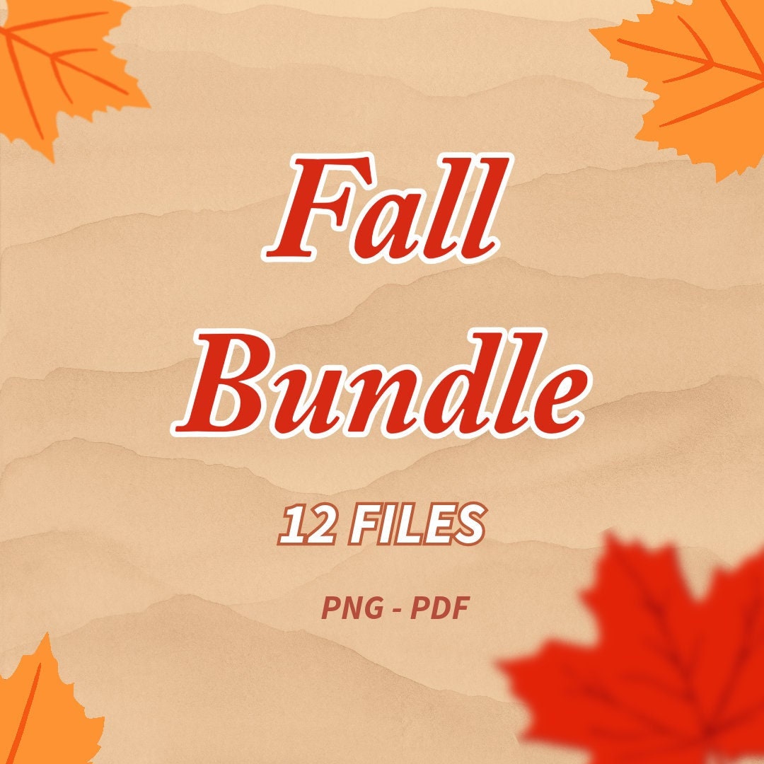 Fall Bundle PNG PDF - 12 Files - Etsy