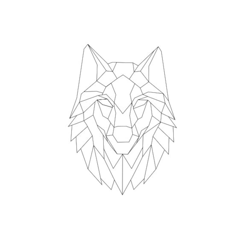 Geometric Wolf - Etsy
