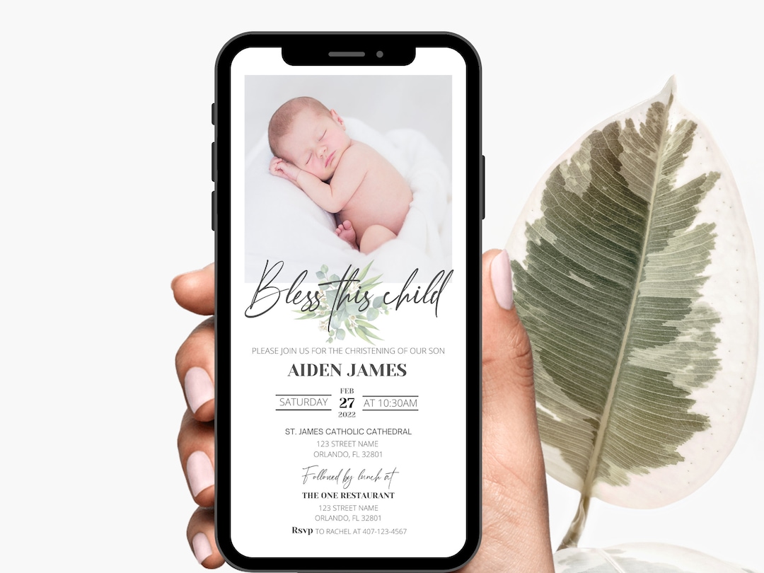 Baptism Invitation Digital Baptism Invite Baptism - Etsy