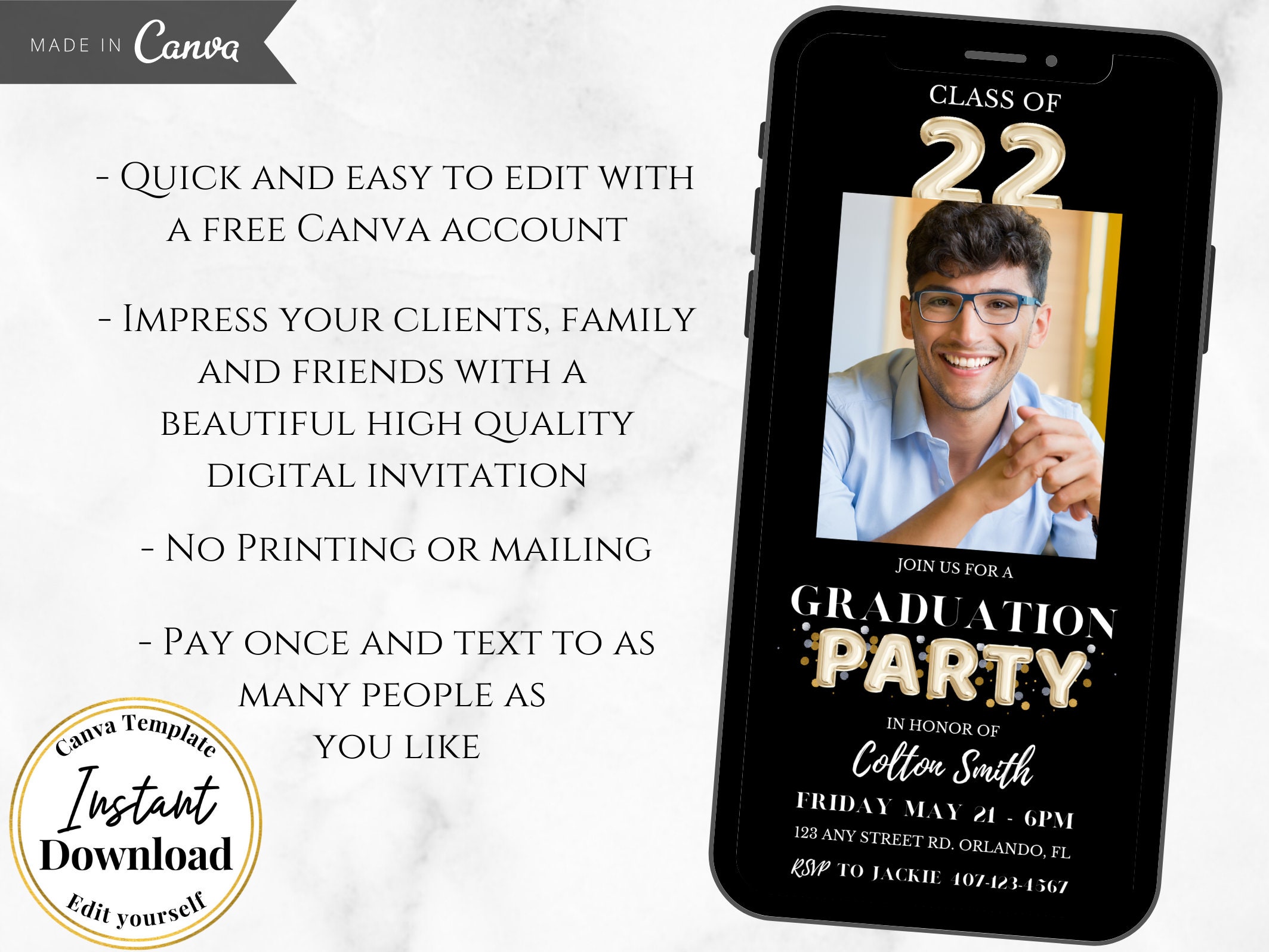 Digital Graduation Invitation Template Graduation Party - Etsy