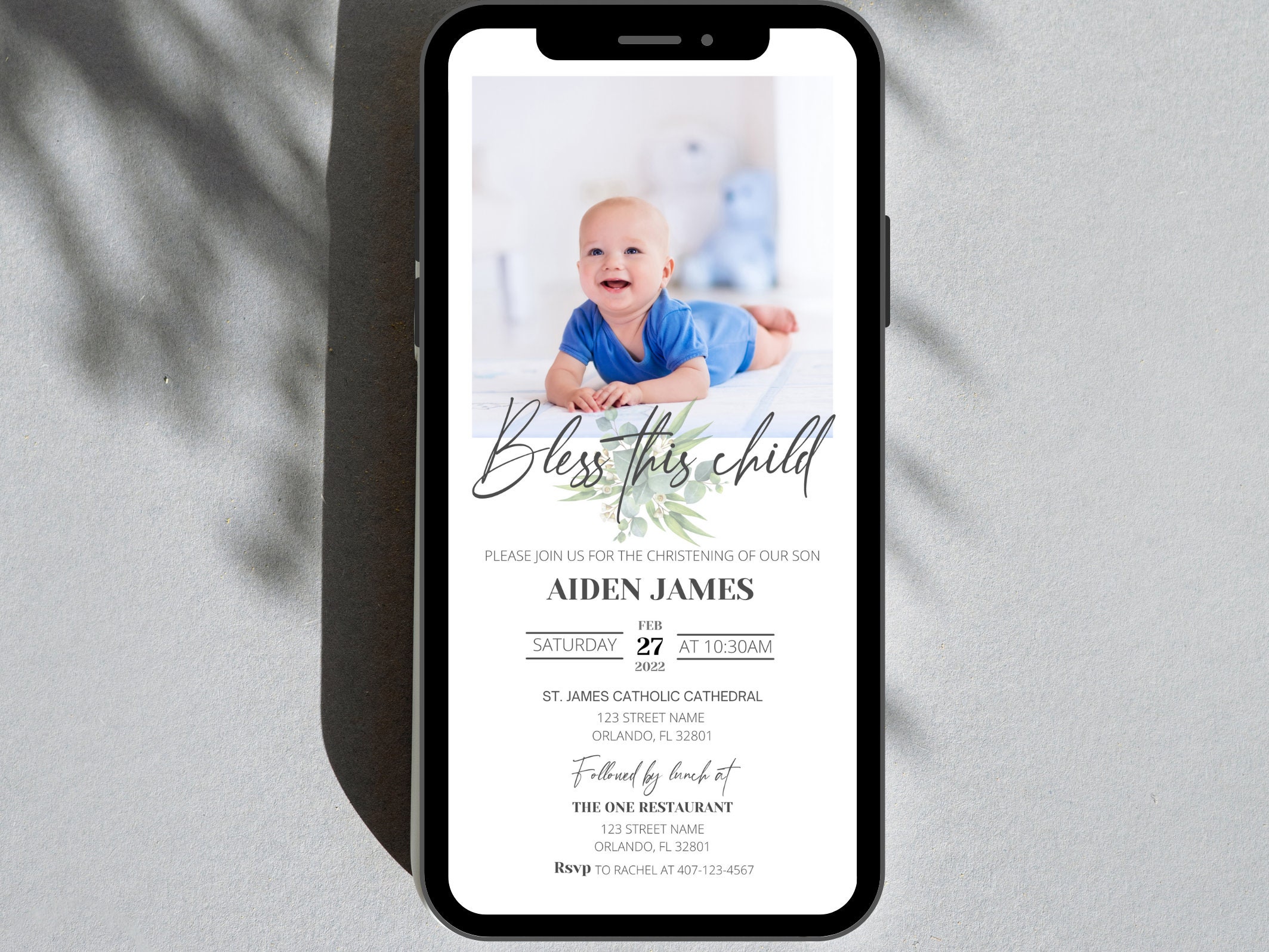 Baptism Invitation Digital Baptism Invite Baptism - Etsy