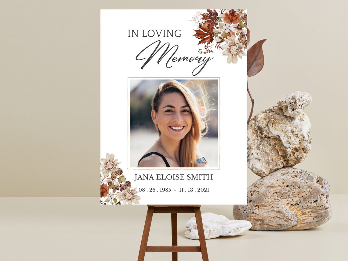 Editable Funeral Welcome Sign Memorial Sign in Loving Memory - Etsy