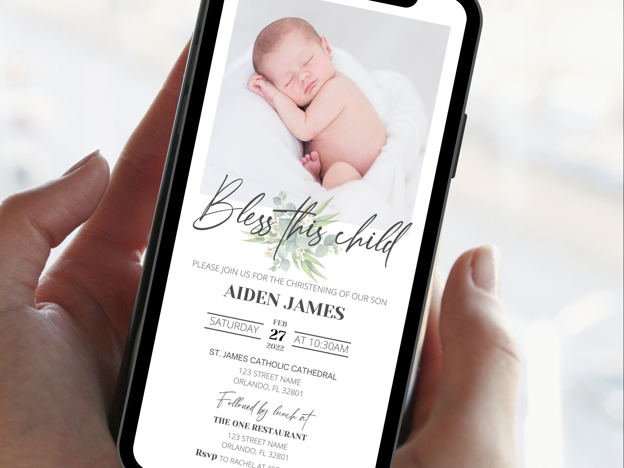 Baptism Invitation Digital Baptism Invite Baptism - Etsy