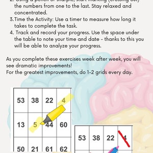 Concentration Workbook Schulte Grid 100 Concentration Tables Activities ...
