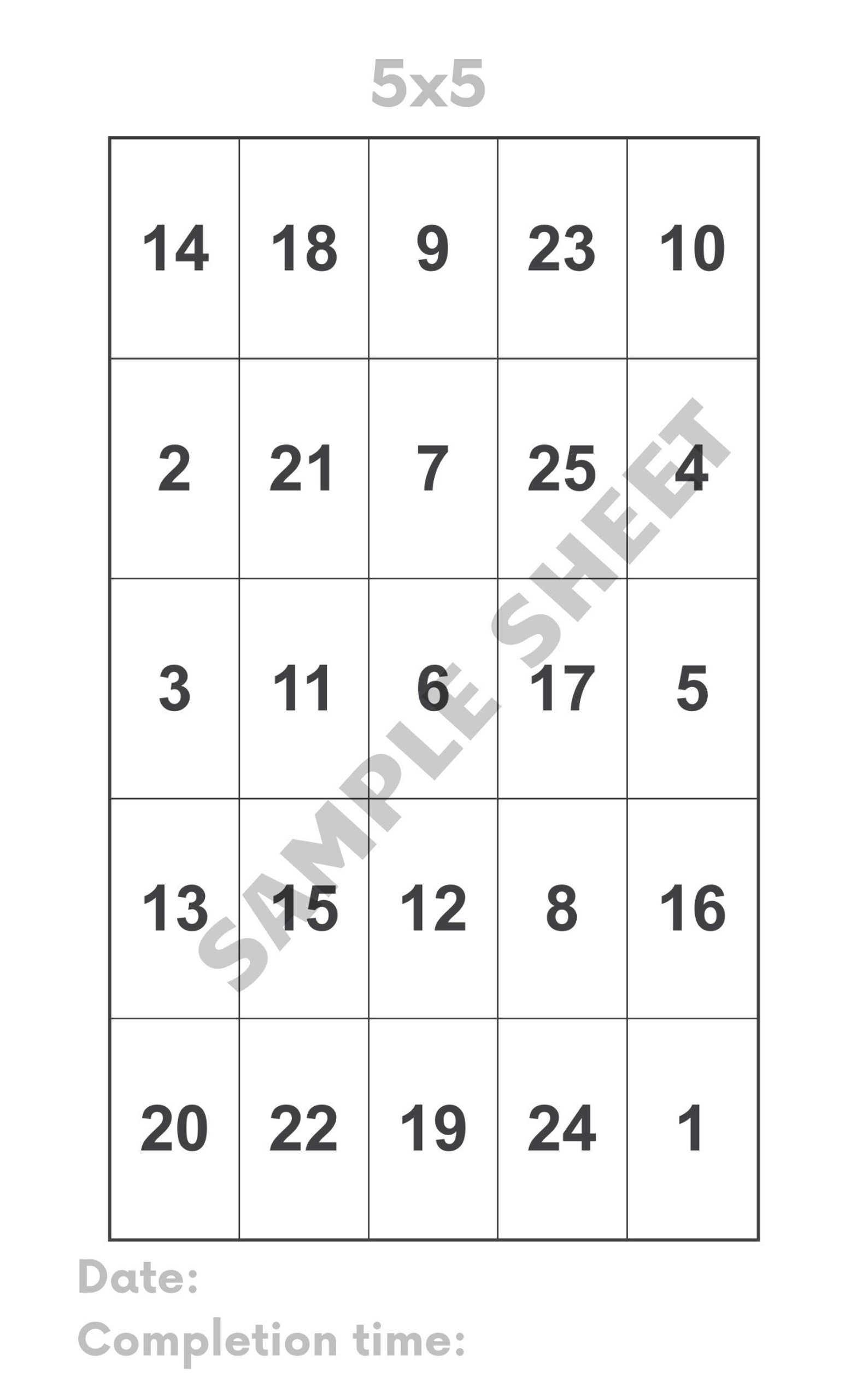 100 Schulte Grid Concentration Tables, ADHD Focus Exercises (PDF File ...
