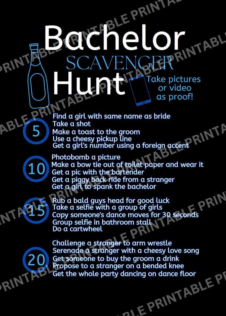 Editable Bachelor/ette Scavenger Hunt! - Etsy