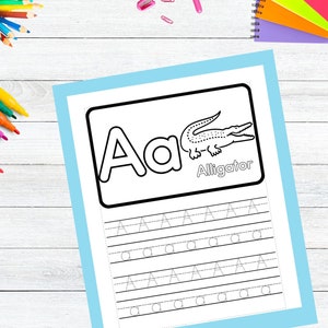 Tracing Alphabet, Coloring Pages. - Etsy