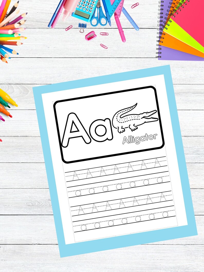 Tracing Alphabet, Coloring Pages. - Etsy