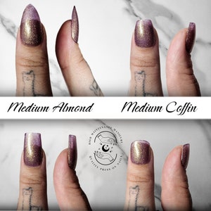 Oil Slick Holographic Collection Hand Painted Press on Nails Durable ...