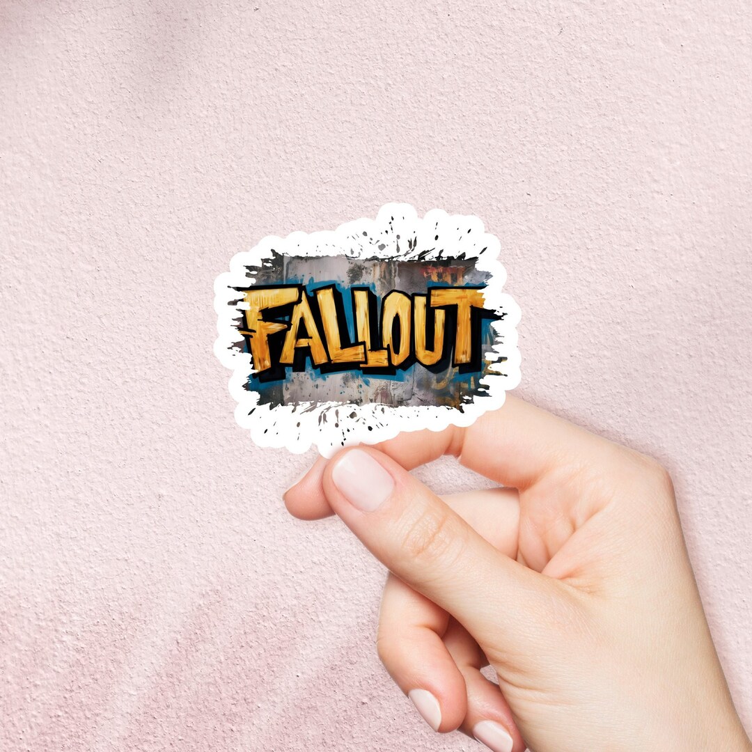 Fallout Inspired Text Logo Sticker, Splattered Paint Design, Video Game ...