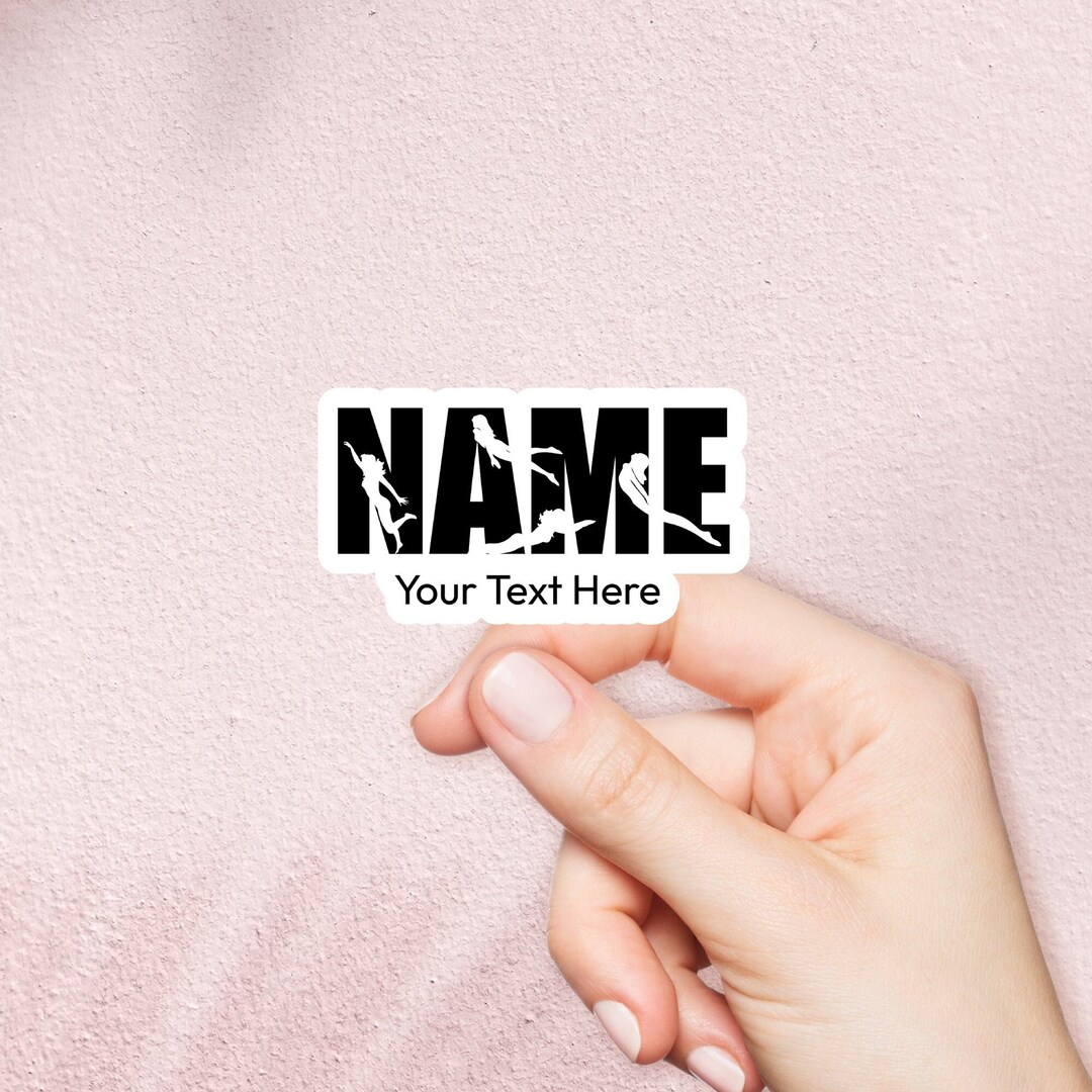 Personalized Name Decal, Custom Text Sticker, Vinyl Laptop Skins, Water ...