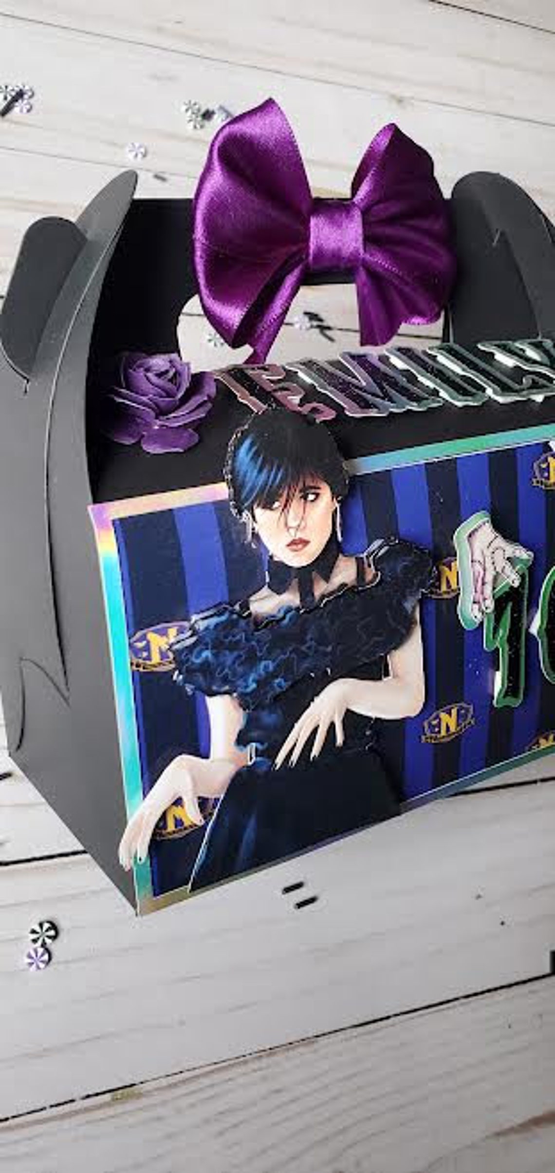 Wednesday Favor Boxes/ Wednesday Gable Box/ Wednesday Party Decor ...